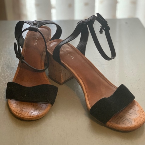 Coach | Shoes | Coach Thompson Cork Block Heel Sandal | Poshmark